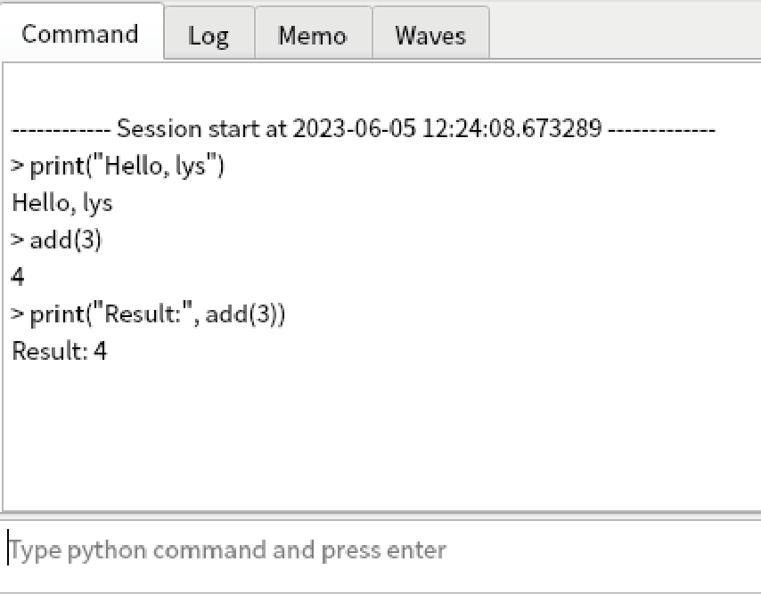 Use Lys As Python Interpreter — Lys 031 Documentation